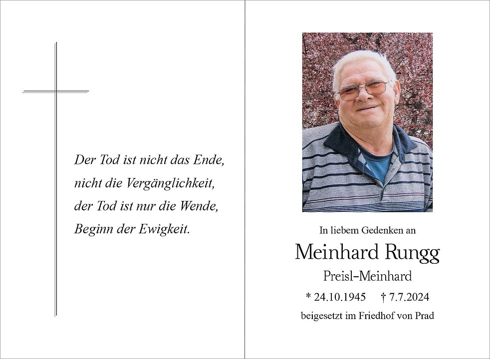 Meinhard Rungg aus Prad am Stilfserjoch - TrauerHilfe.it - das ...