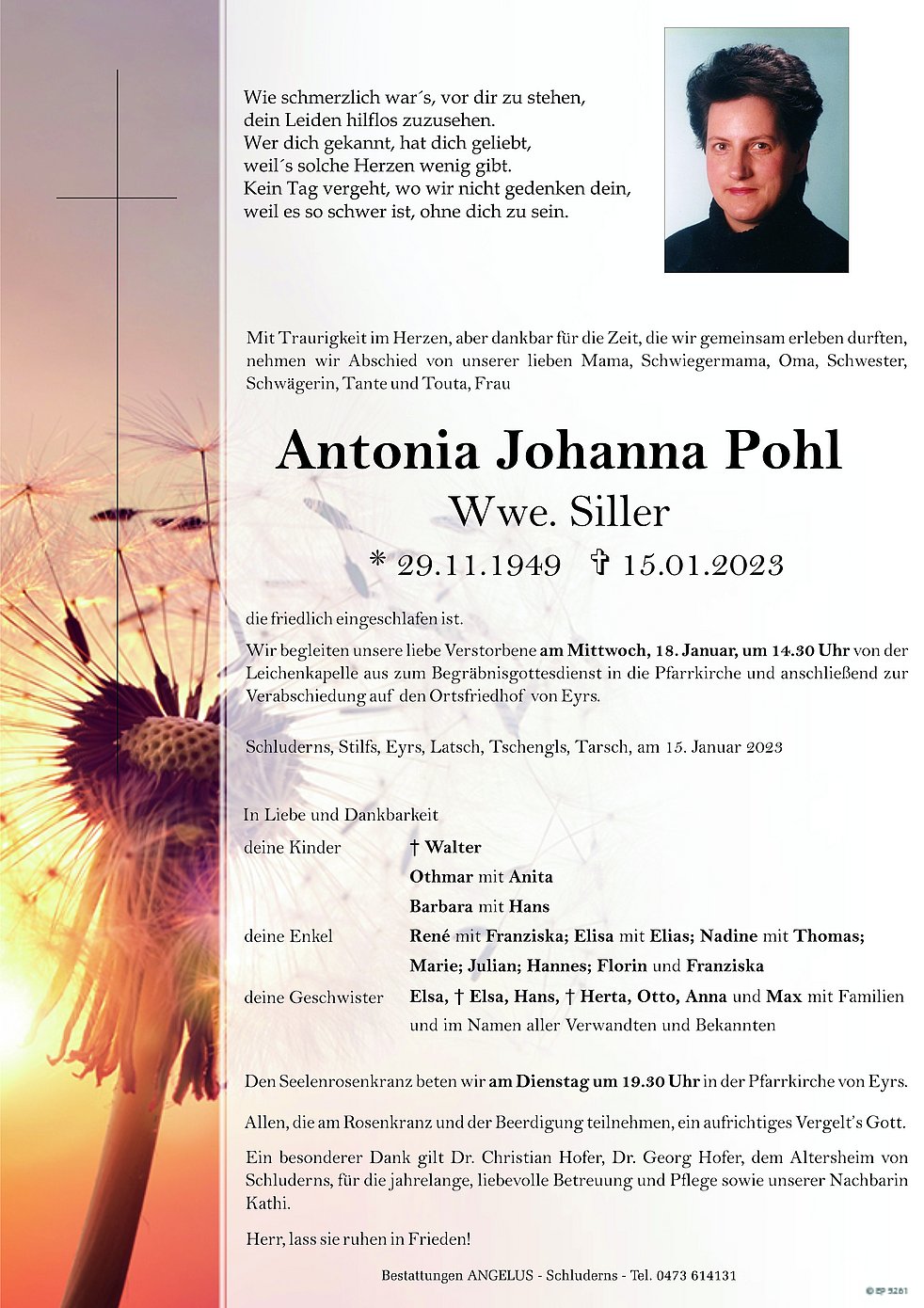 Antonia Johanna Pohl aus Laas - TrauerHilfe.it - das Südtiroler ...