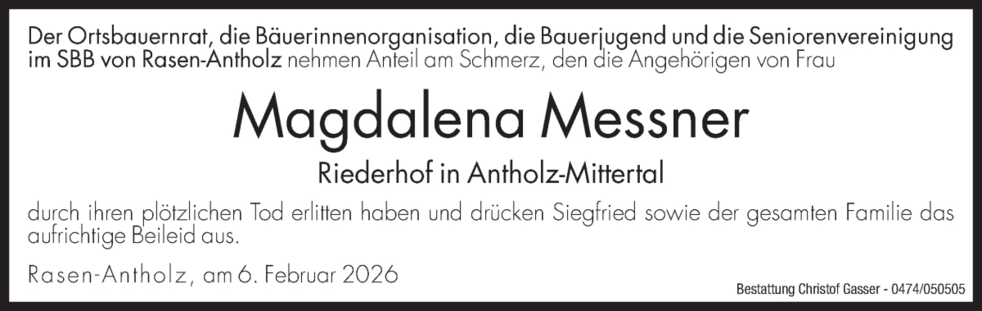 Magdalena Messner aus Rasen-Antholz - TrauerHilfe.it - das Südtiroler ...