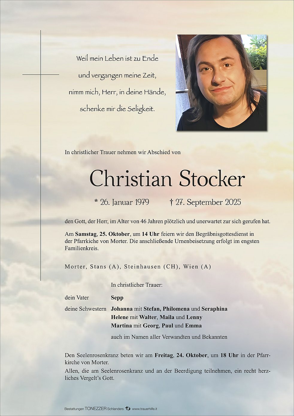 Christian Stocker aus Latsch - TrauerHilfe.it - das Südtiroler Gedenkportal