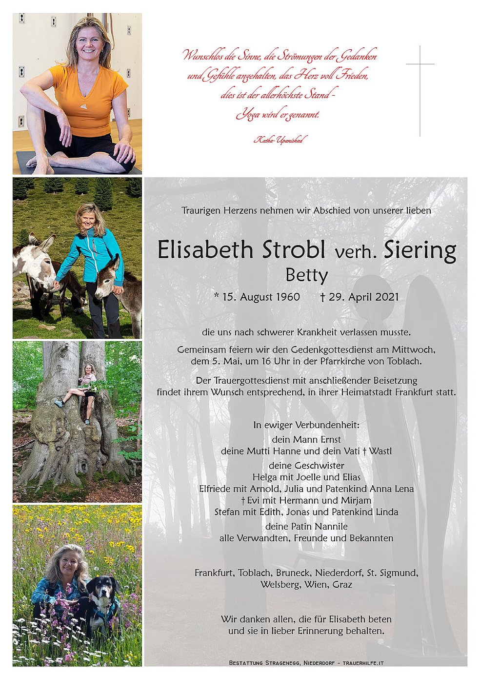 Elisabeth Strobl verh. Siering aus außerhalb Südtirol - TrauerHilfe.it ...