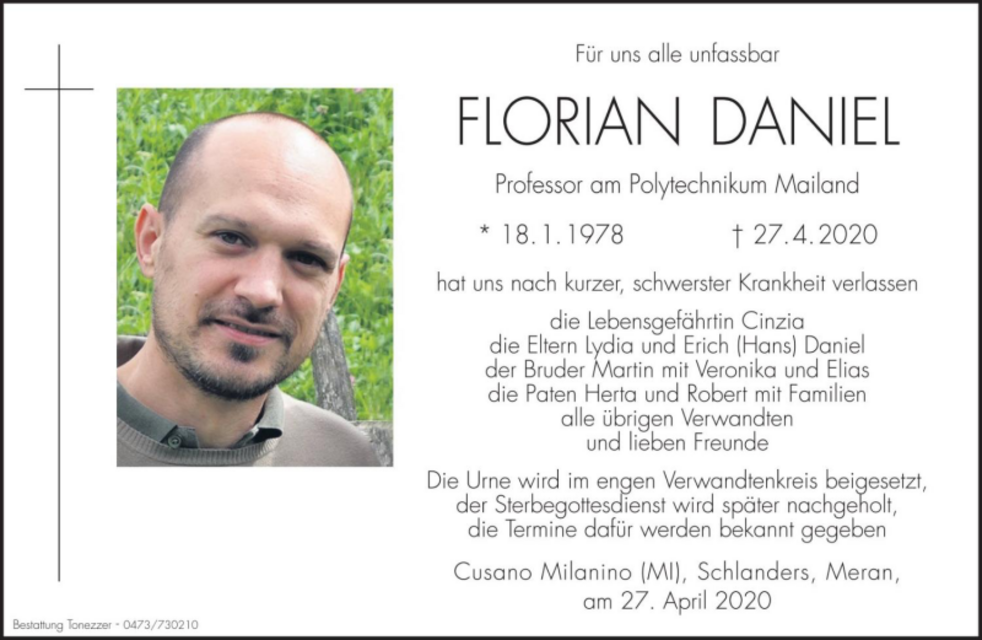 Florian Daniel aus außerhalb Südtirol - TrauerHilfe.it - das Südtiroler ...