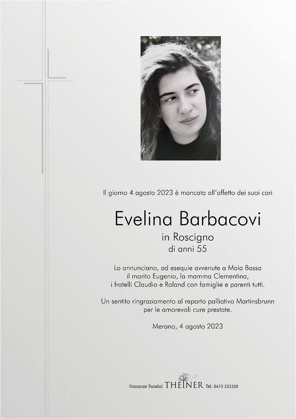 Evelina Barbacovi in Roscigno aus Meran - TrauerHilfe.it - das ...