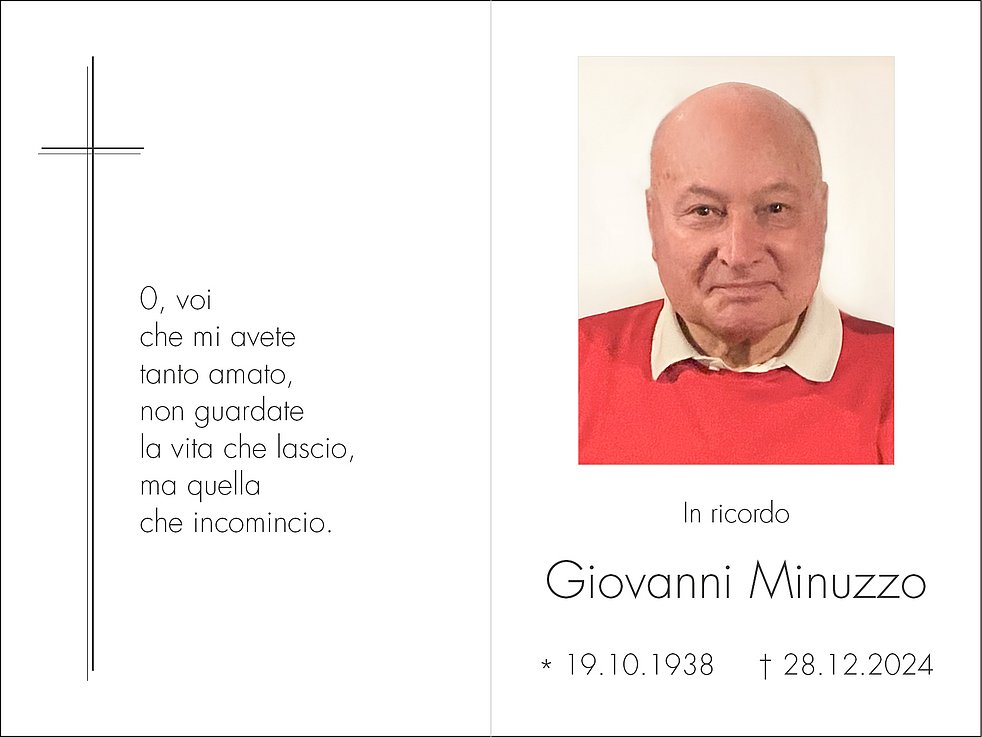 Giovanni Minuzzo aus Bozen - TrauerHilfe.it - das Südtiroler Gedenkportal