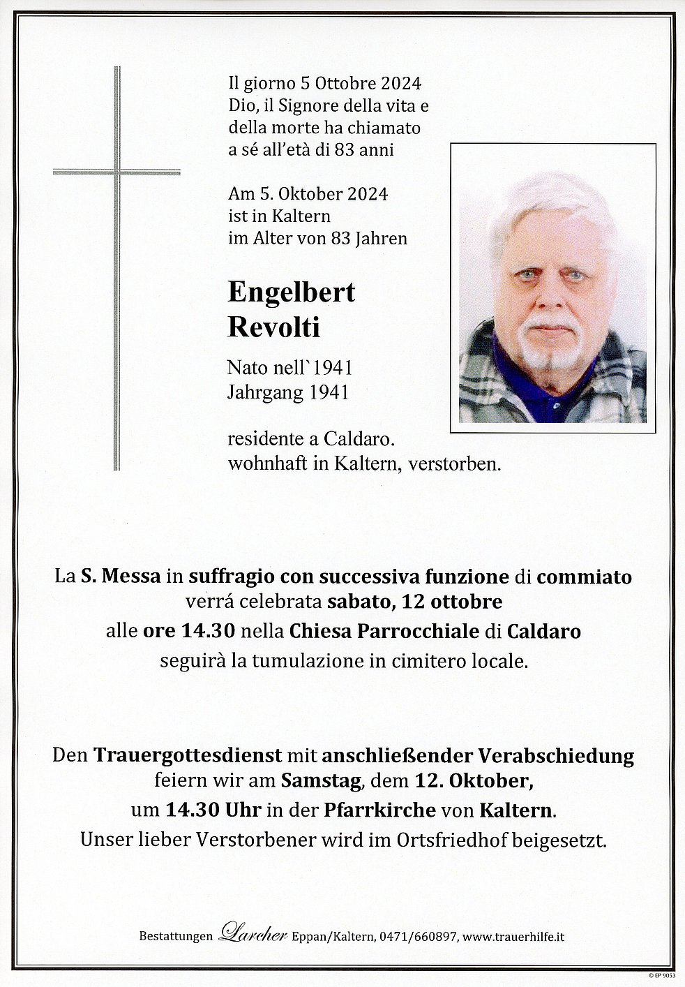 Engelbert Revolti aus Kaltern - TrauerHilfe.it - das Südtiroler ...