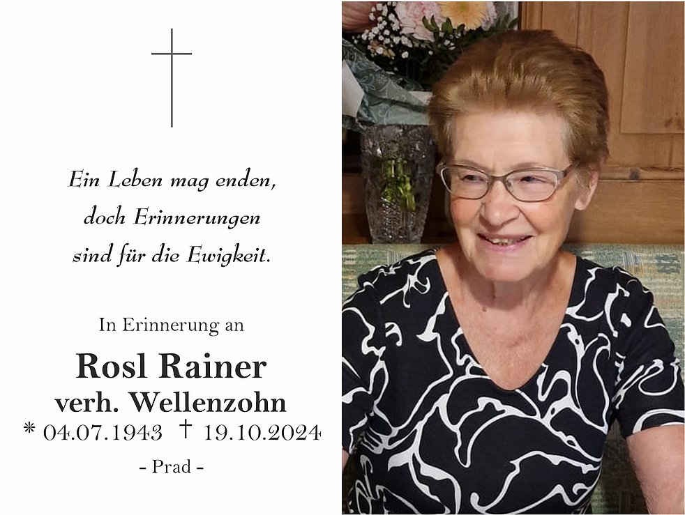 Rosl Rainer aus Prad am Stilfserjoch - TrauerHilfe.it - das Südtiroler ...
