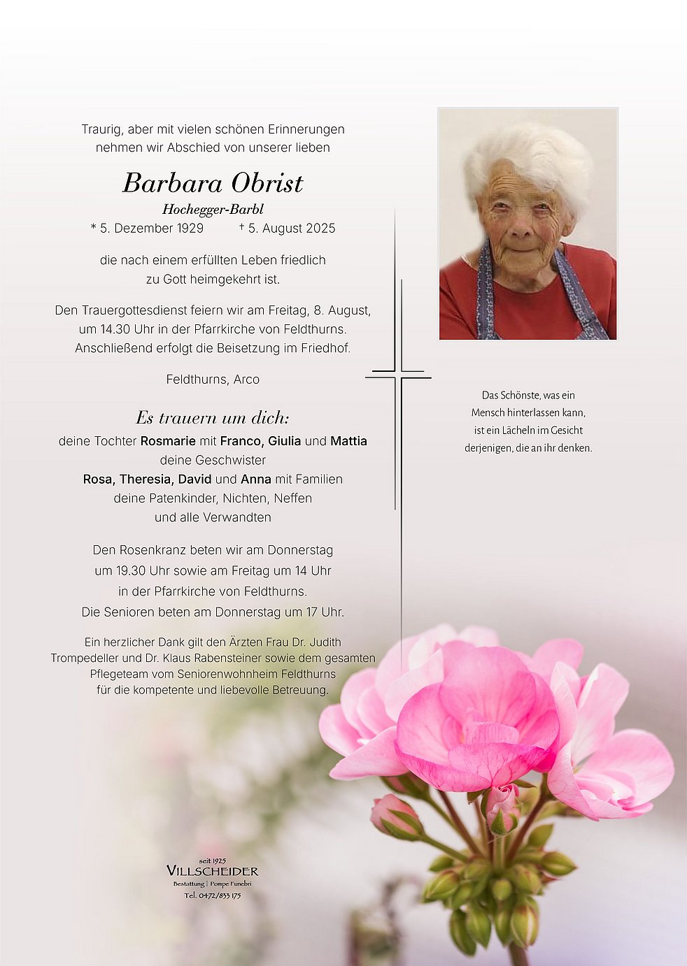 Barbara Obrist aus Feldthurns - TrauerHilfe.it - das Südtiroler ...