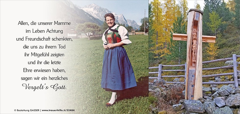 Theresia Wwe. Messner aus Rasen-Antholz - TrauerHilfe.it - das ...