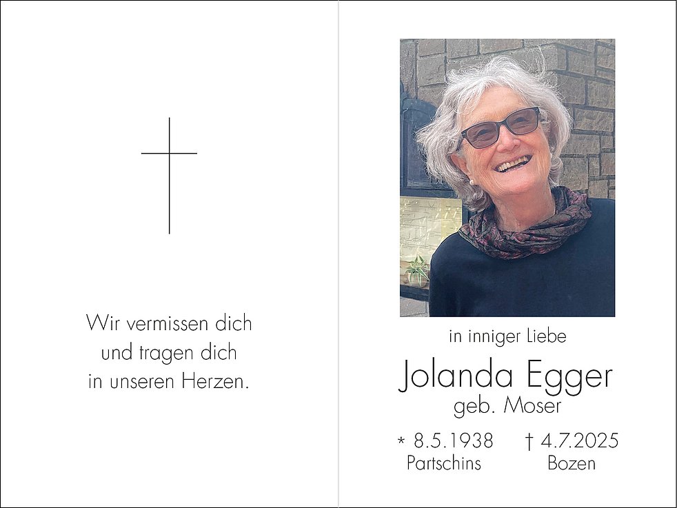 Jolanda Egger aus Bozen - TrauerHilfe.it - das Südtiroler Gedenkportal