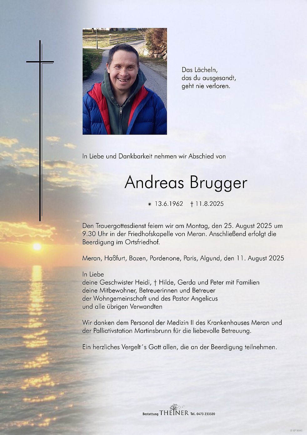 Andreas Brugger aus Meran - TrauerHilfe.it - das Südtiroler Gedenkportal