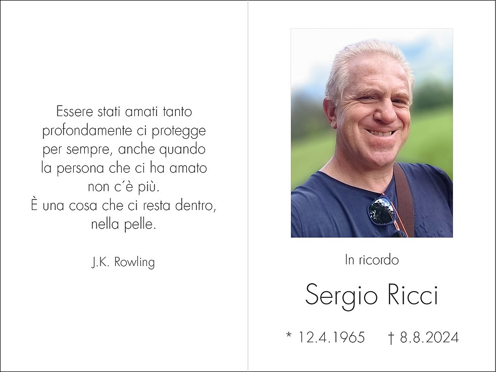 Sergio Ricci aus Bozen - TrauerHilfe.it - das Südtiroler Gedenkportal