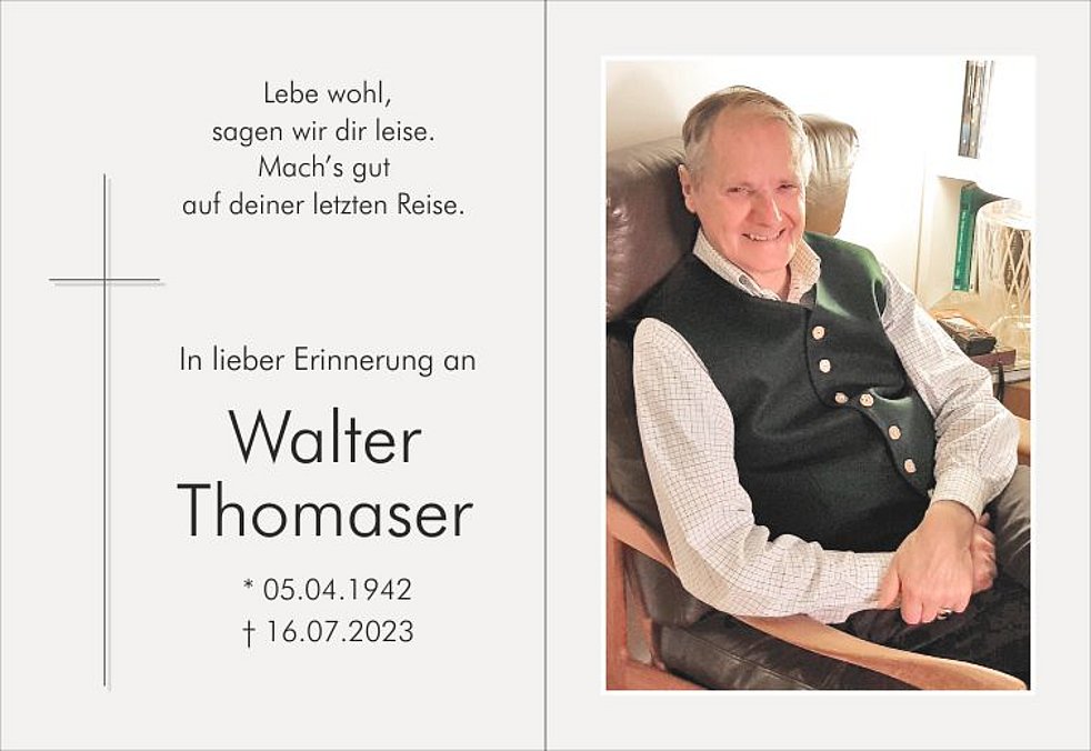 Walter Thomaser aus Bruneck - TrauerHilfe.it - das Südtiroler Gedenkportal