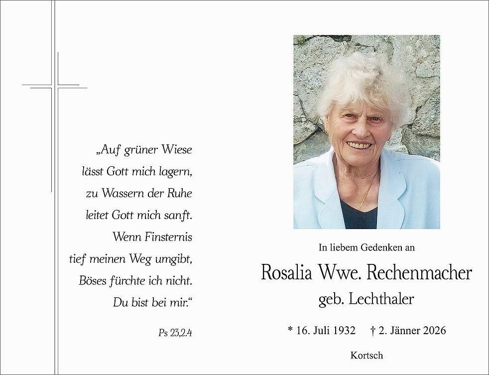 Rosalia Wwe. Rechenmacher aus Schlanders - TrauerHilfe.it - das ...