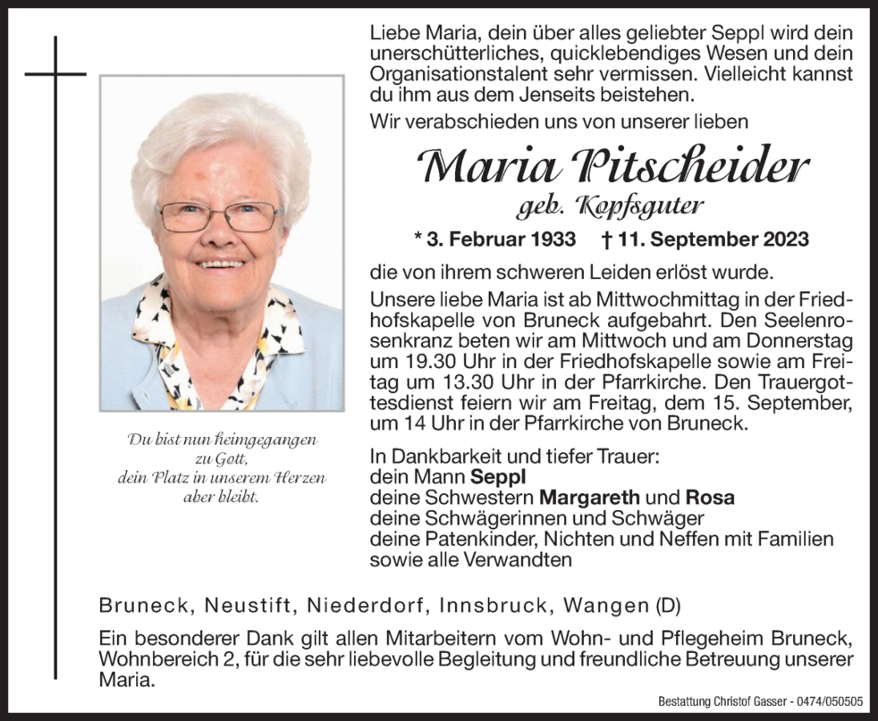 Maria Pitscheider aus Bruneck - TrauerHilfe.it - das Südtiroler ...
