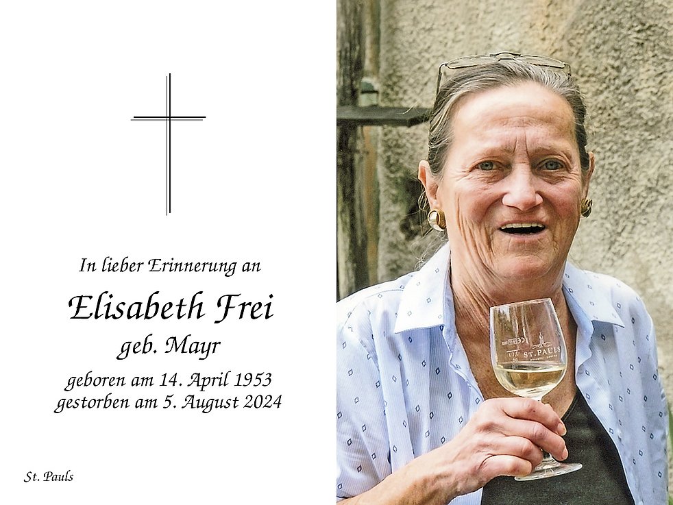 Elisabeth Frei aus Eppan a. d. W. - TrauerHilfe.it - das Südtiroler ...