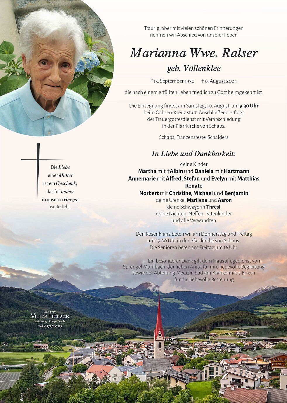 Marianna Wwe. Ralser aus Natz-Schabs - TrauerHilfe.it - das Südtiroler ...